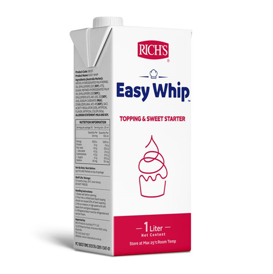 Easy Whip-Vanilla 1lt | Gippsland Cake Co.