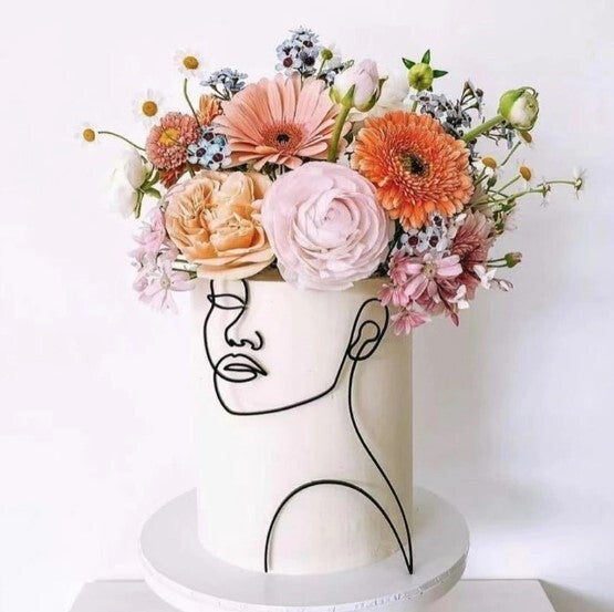 Ladies Face Silhouette Acrylic Fropper | Gippsland Cake Co.