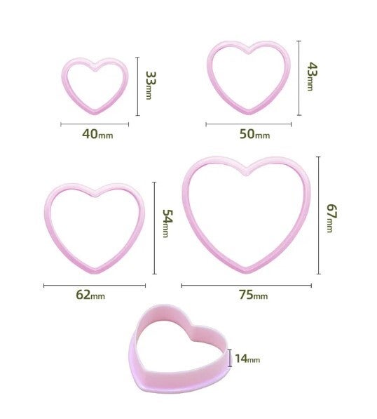 Heart Shaped Cutter Set | Gippsland Cake Co.