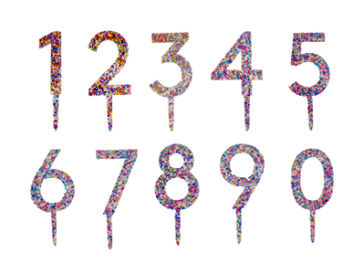 Glitter Acrylic Number Toppers
